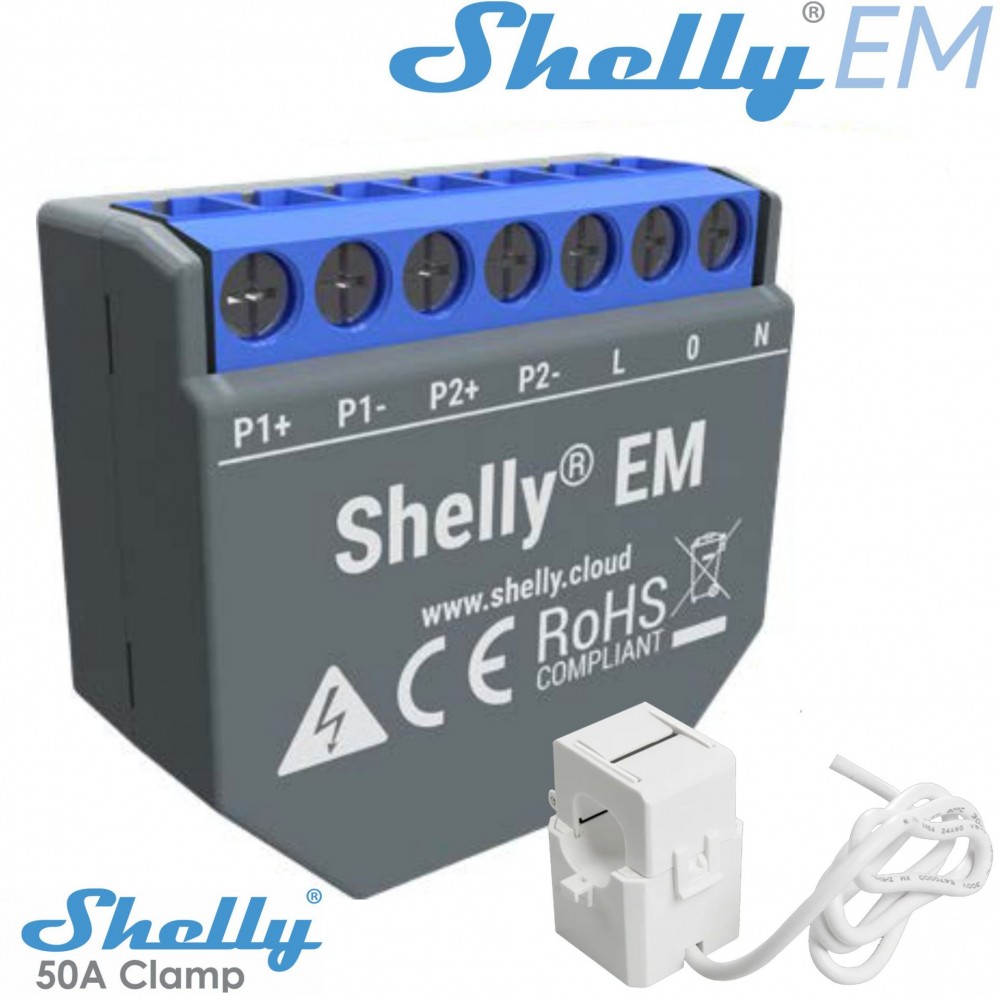 Shelly EM + 50A Clamp